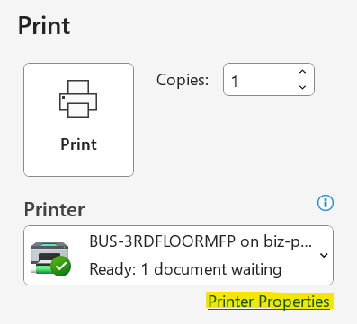 Faculty/Staff: Private Printing in the Ivey Building