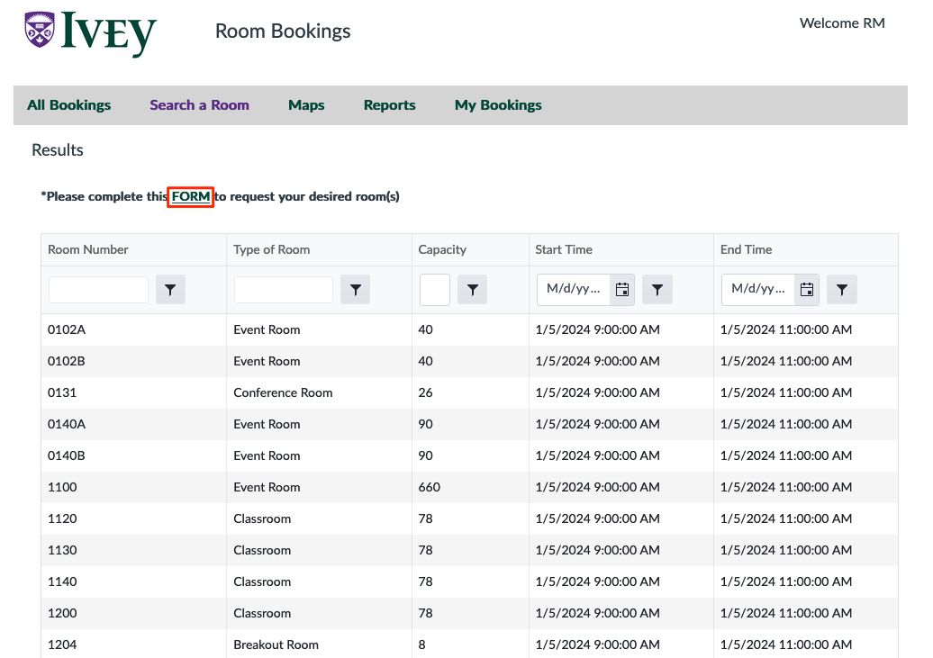 Room Bookings Guide