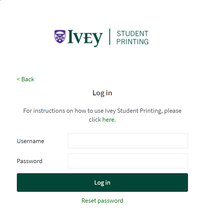 Student Web Printing