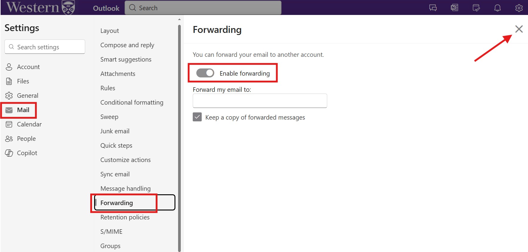 Forwarding your UWO email to your Ivey email address